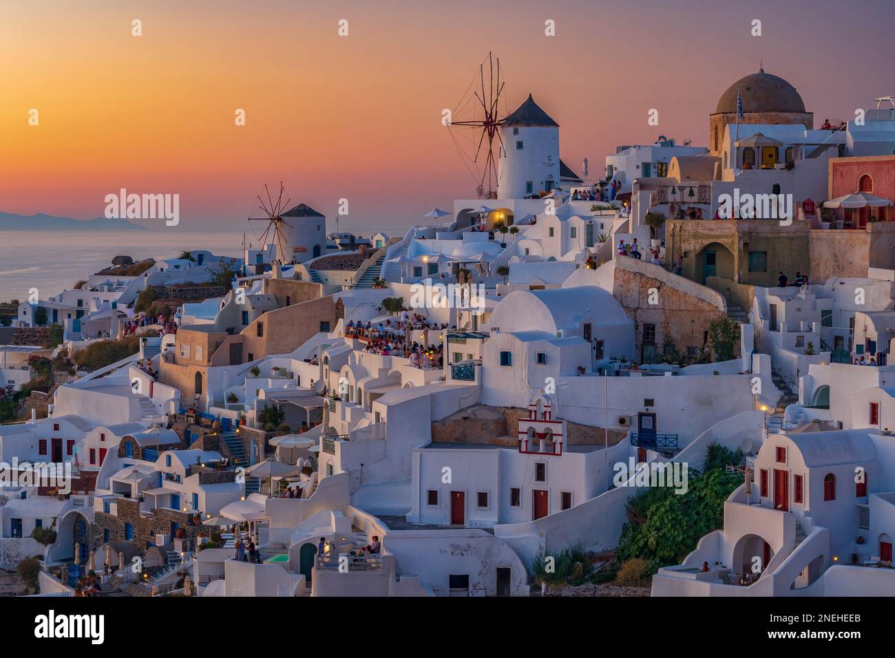 Typical greek village sunset hi-res stock photography and images - Alamy