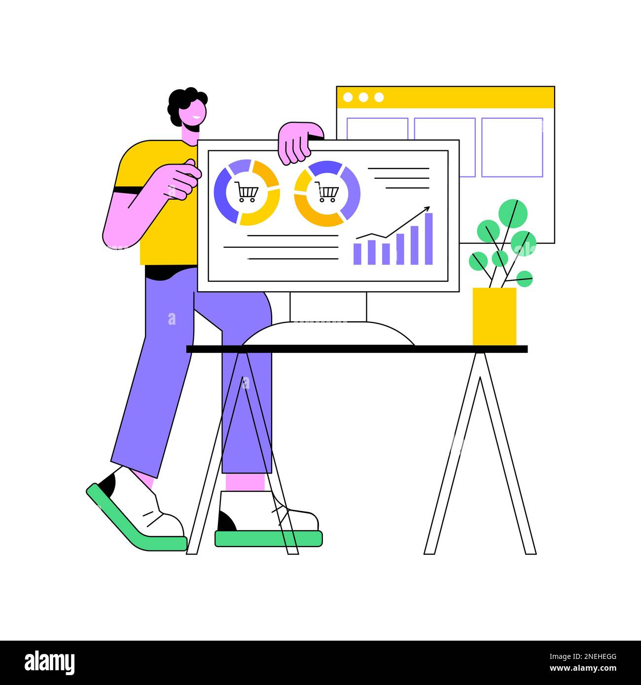 Transactions processing isolated cartoon vector illustrations. Man ...