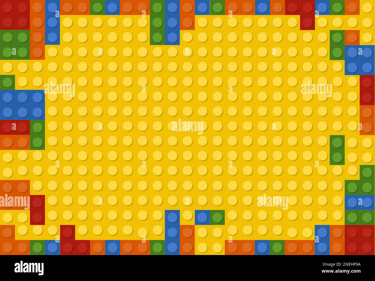 Multicolored template for text of closeup plastic construction block ...