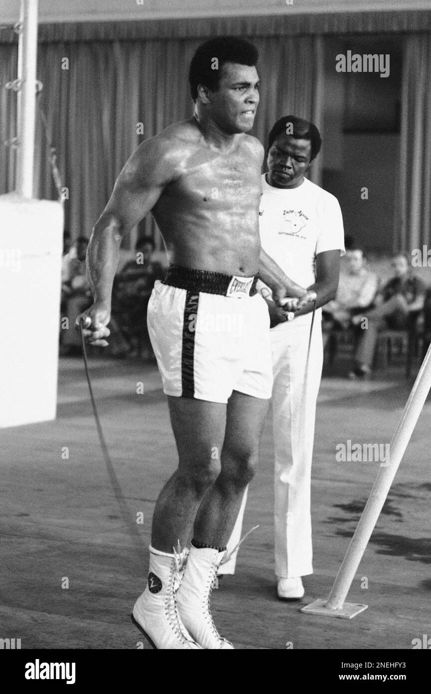 World heavyweight champion Muhammad Ali shown while jumping rope during ...