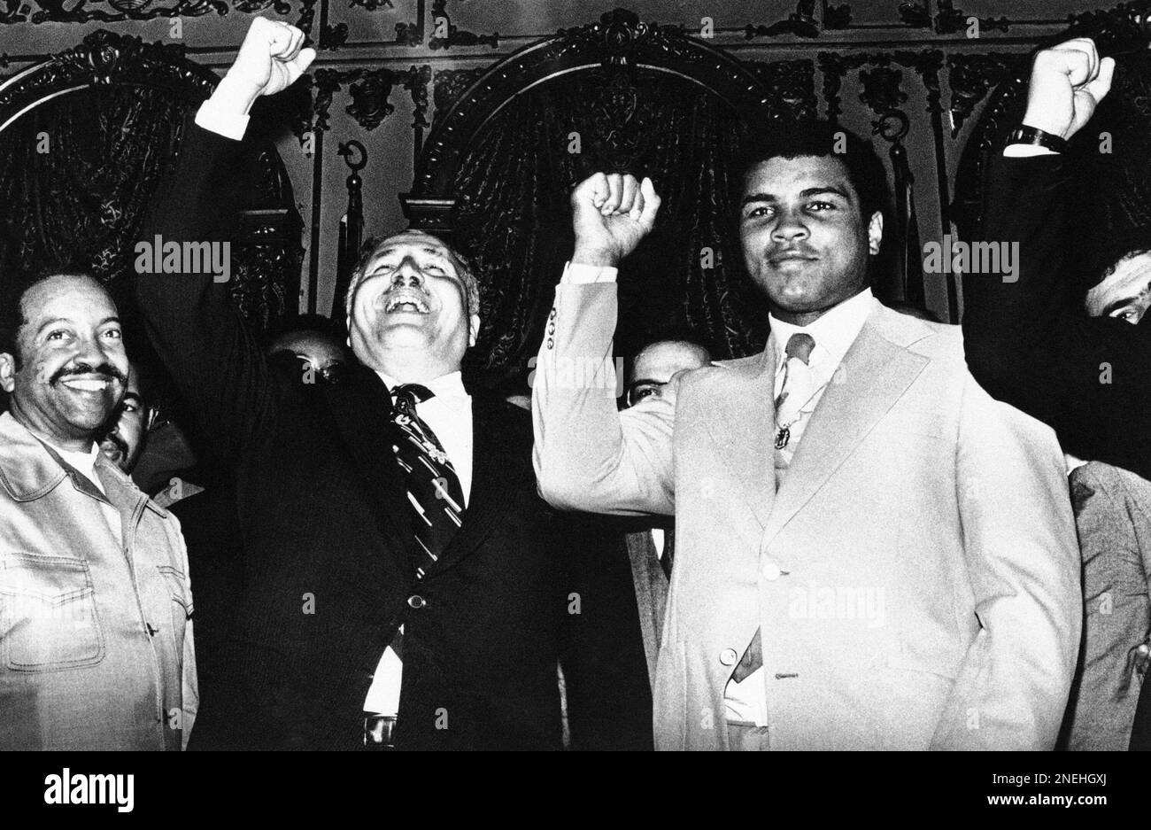World heavyweight boxing champion Muhammad Ali, right, announced he is ...