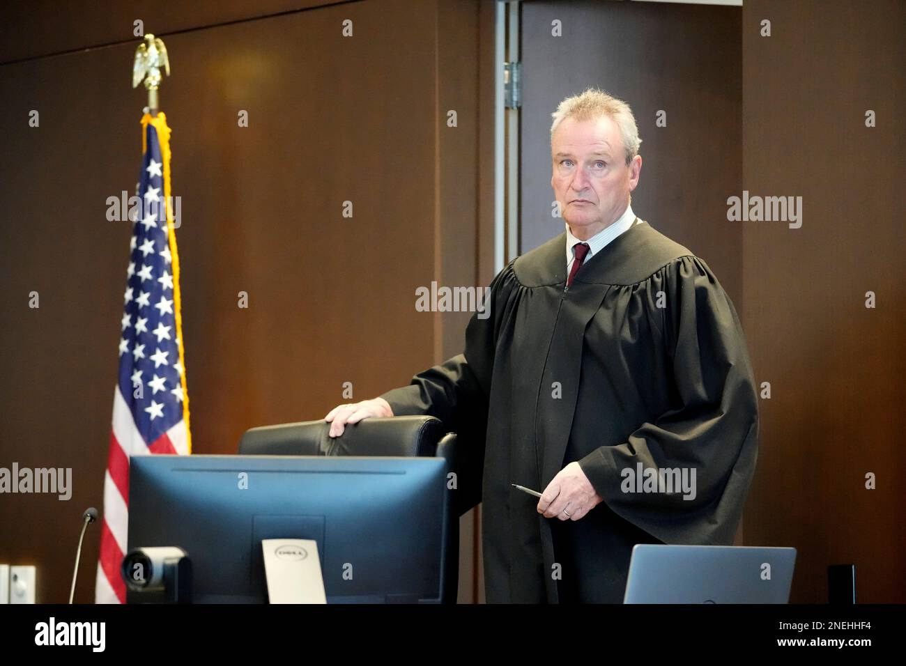 Judge George D. Strickland arrives in Lake County, Ill., courtroom for ...