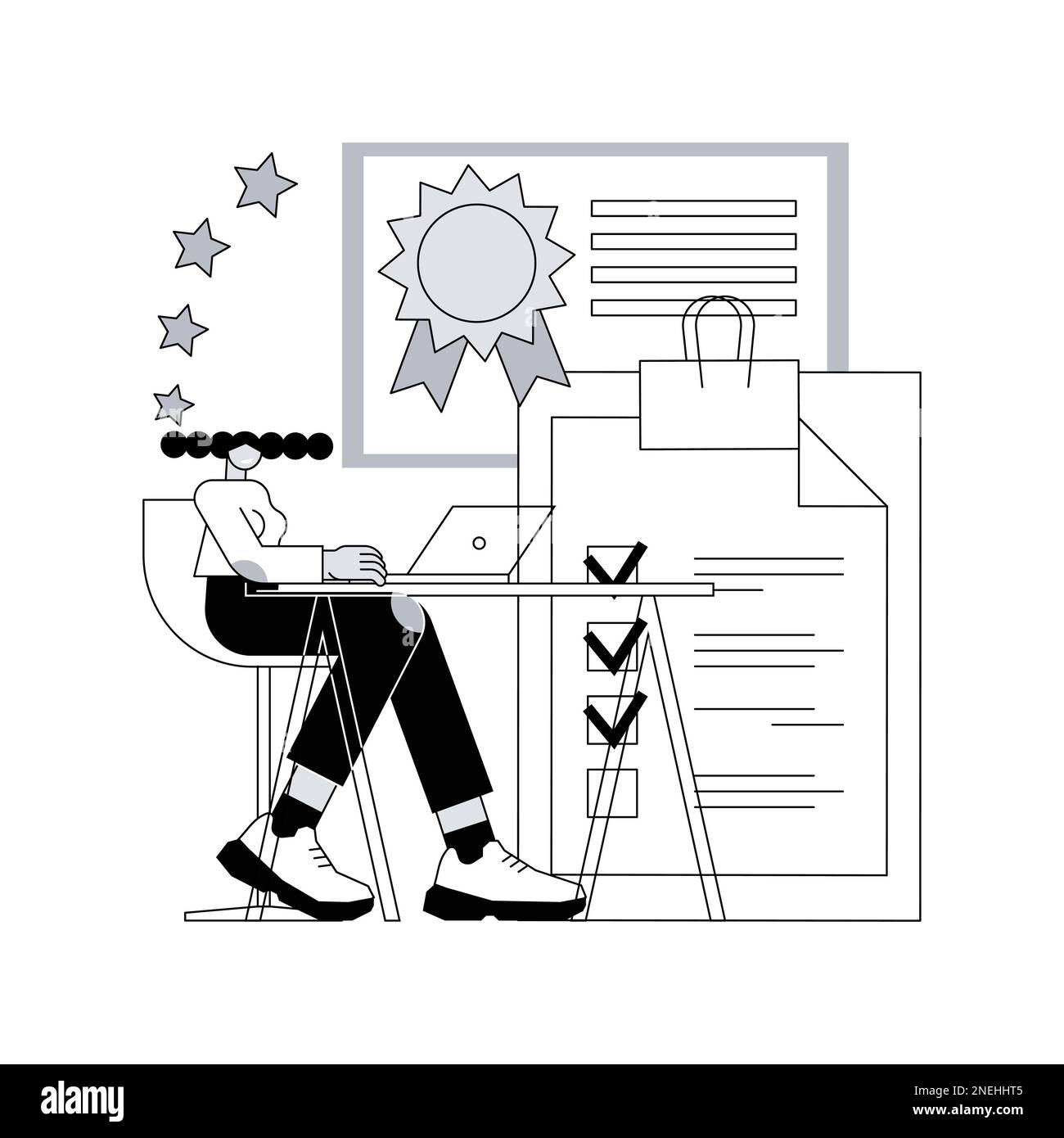 Quality work abstract concept vector illustration. Quality in a ...