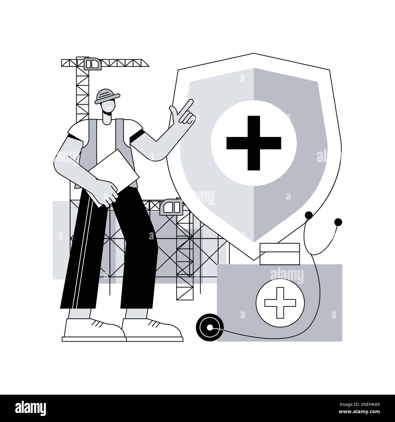 Occupational health abstract concept vector illustration. Occupational service, injury ...