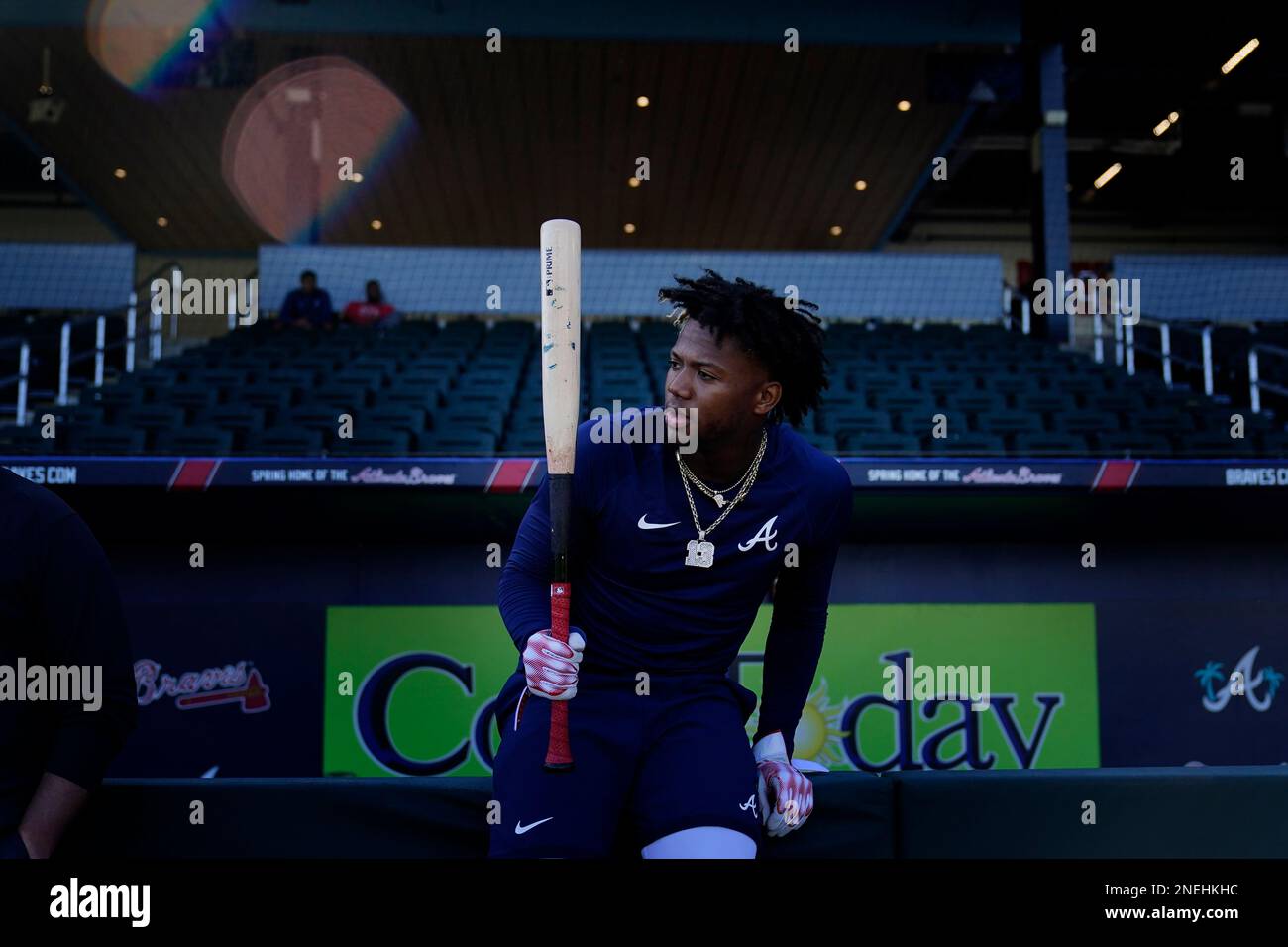 Atlanta Braves right fielder Ronald Acuna Jr. is shown at spring ...