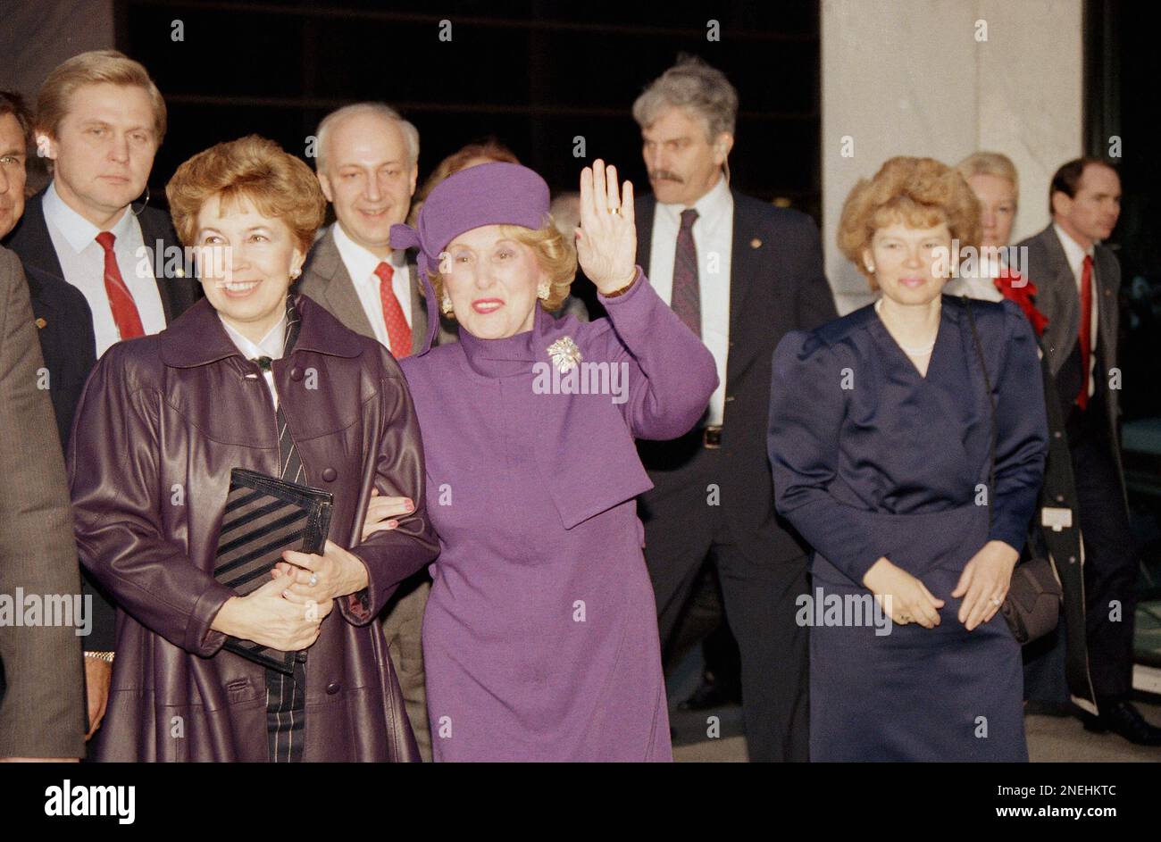 Soviet First Lady Raisa Gorbachev, left, appears with cosmetics ...