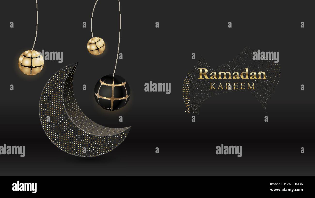 Ramadan background. Design is sand with golden squeak of silhouette ...