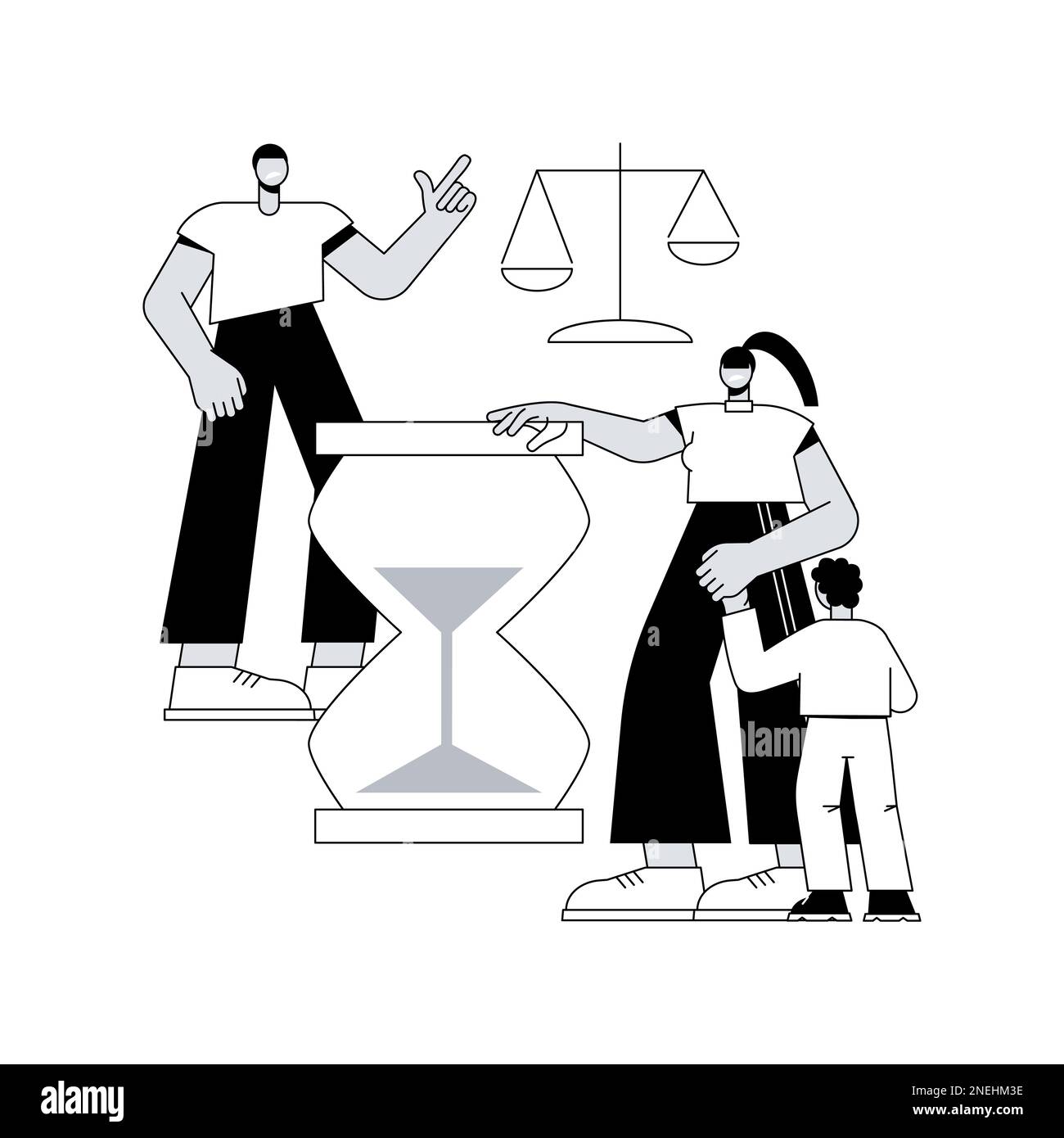 Challenges for divorced dads abstract concept vector illustration. Non ...