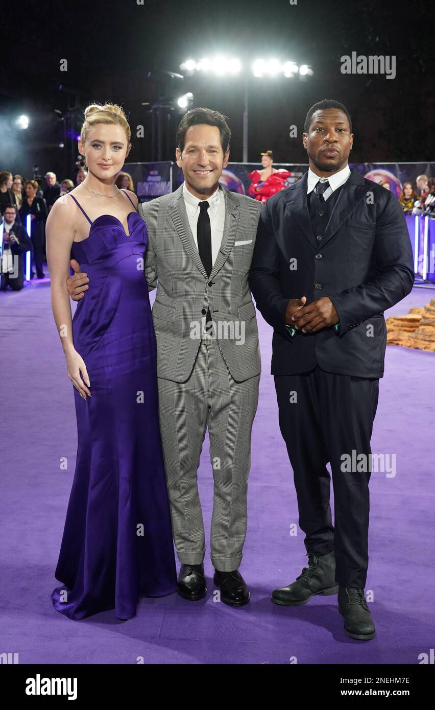 (left to right) Kathryn Newton, Paul Rudd, and Jonathan Majors ...
