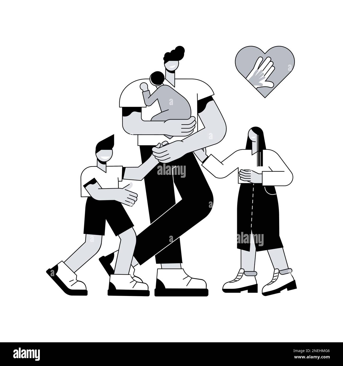 Single parent abstract concept vector illustration. Single-person ... Single parent abstract concept vector illustration. Single-person ...
