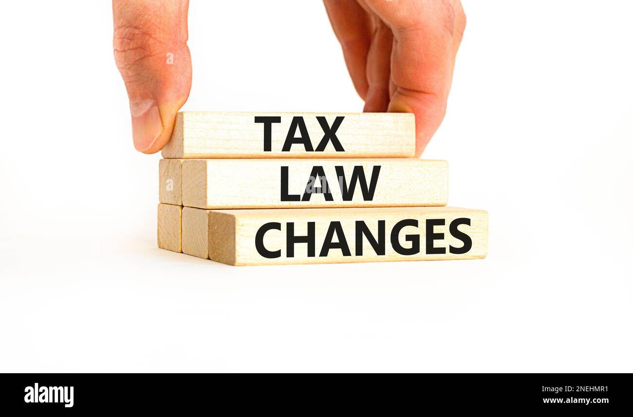 Tax law changes symbol. Concept words Tax law changes on wooden blocks ...