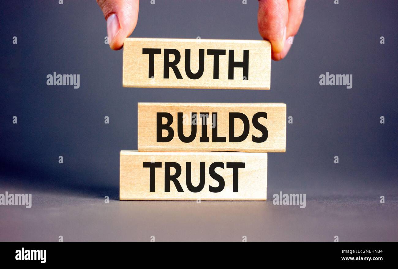 Truth builds trust symbol. Concept words Truth builds trust on wooden ...