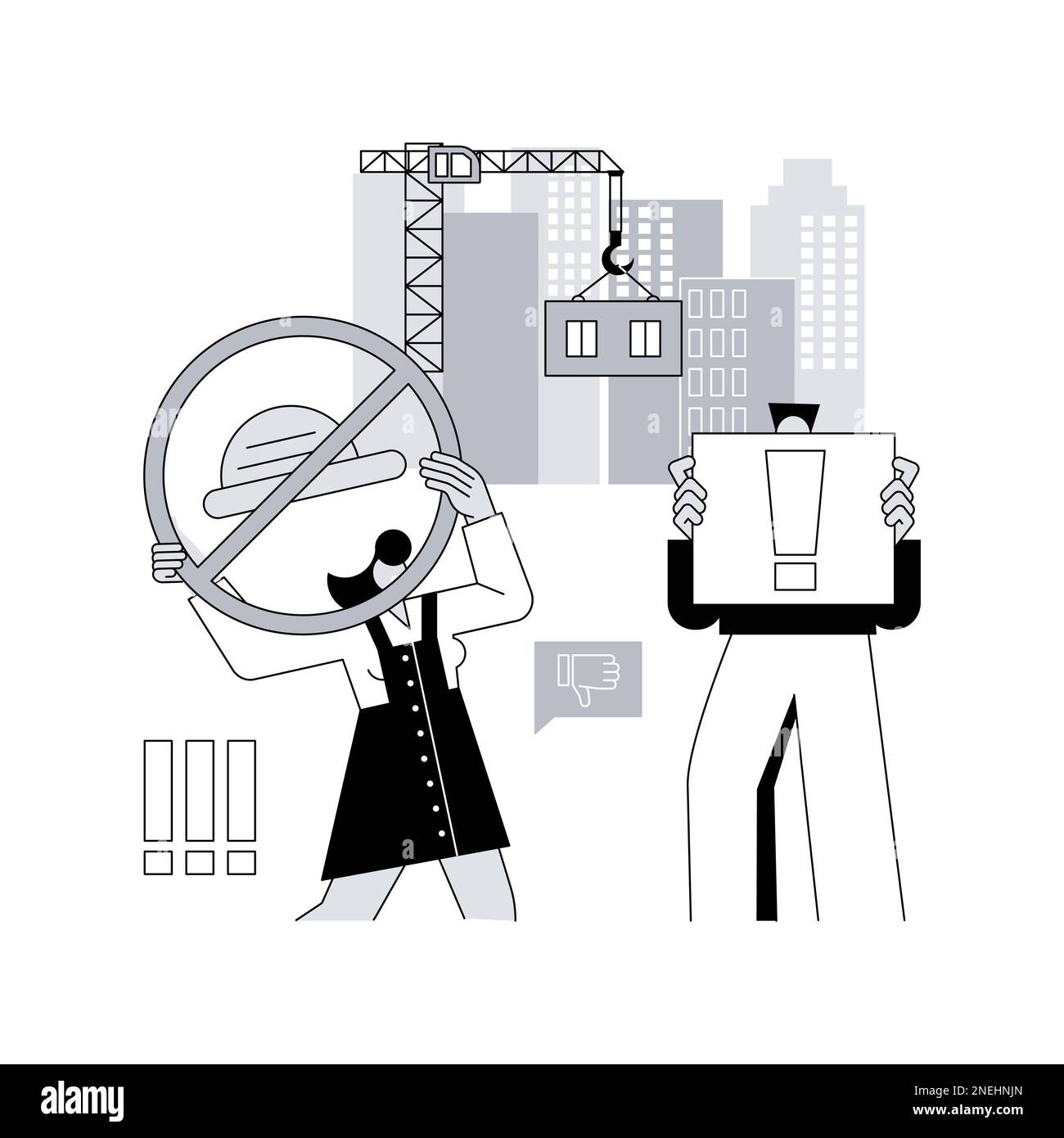 Strike action abstract concept vector illustration. Anti globalism ...