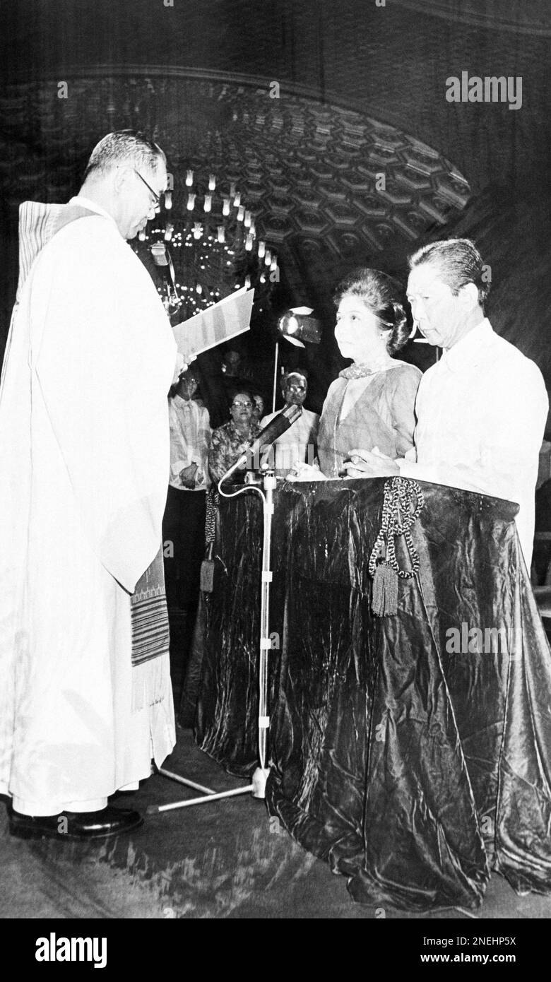 President Ferdinand E. Marcos together with Imelda Marcos first lady ...