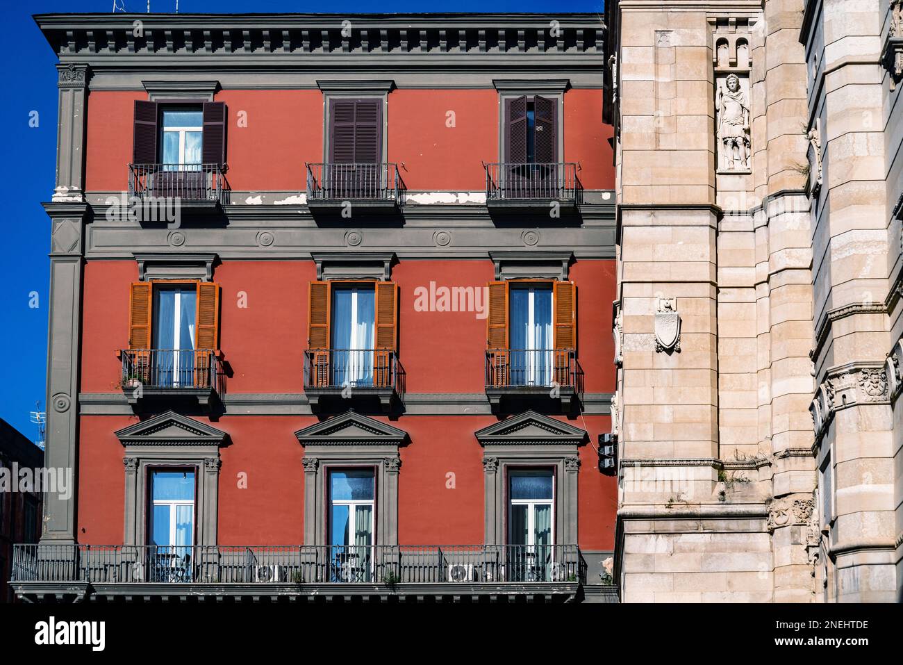 shot of old buildings with beautiful historic architecture in southern ...