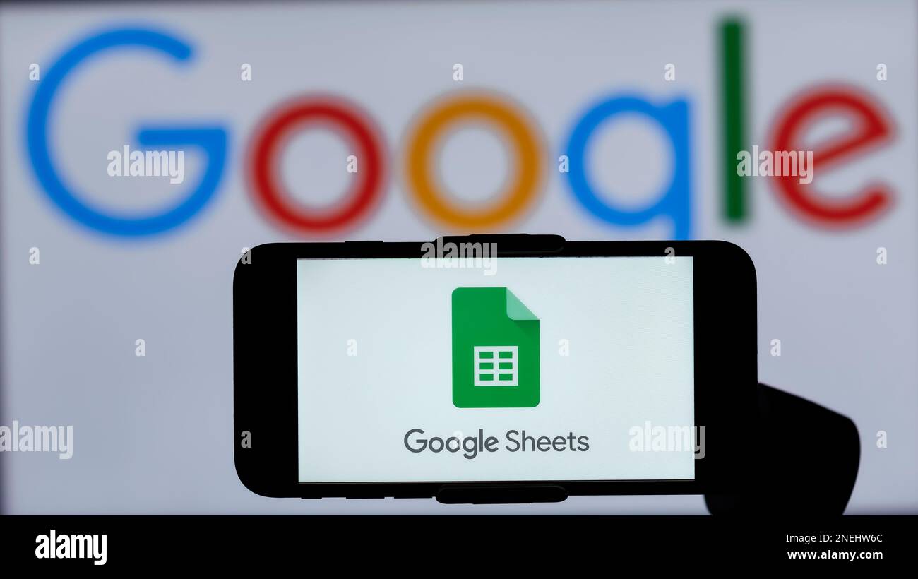 In this photo illustration, the logo of Google Sheets is seen displayed ...