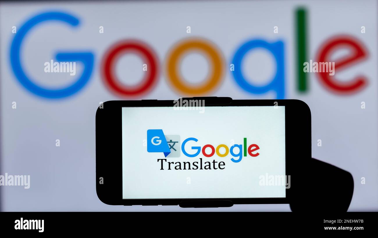 In this photo illustration, the logo of Google Translate is seen ...