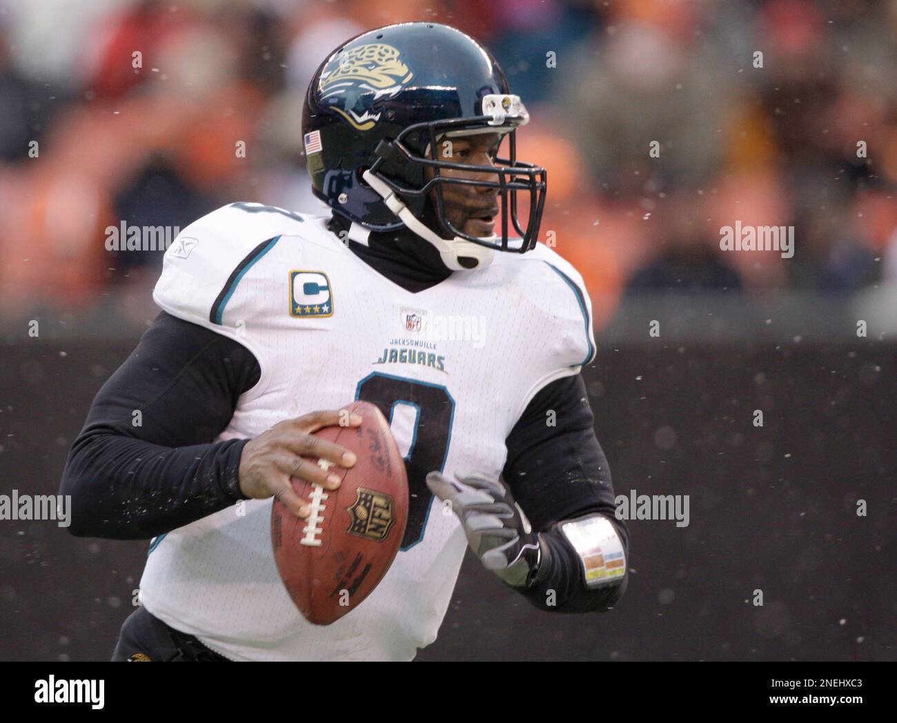Jacksonville Jaguars quarterback David Garrard (9) looks to pass ...