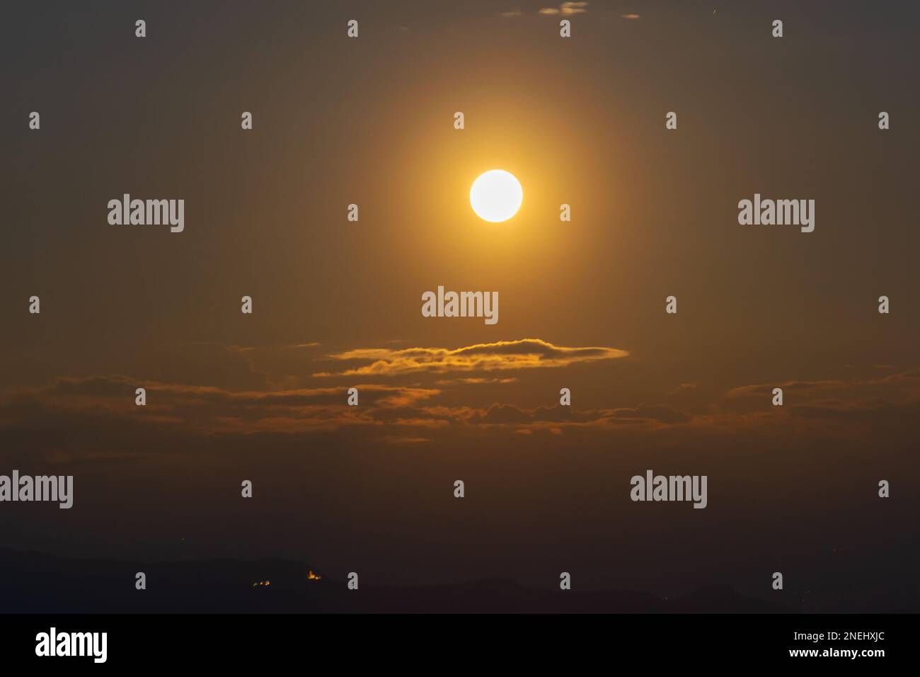 Rise of the orange moon, also known as the harvest moon or the hunter's ...