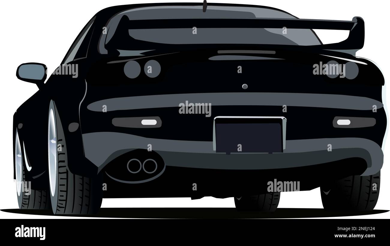 Modern sportcar back view vector illustration. City car model isolated ...