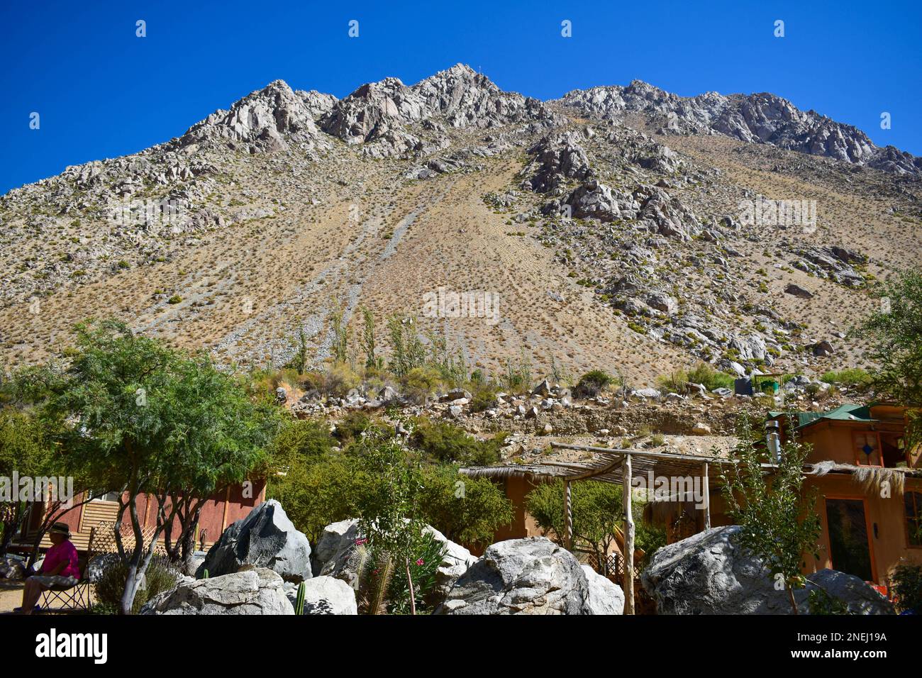High altitude mountains made of granitic rocks along the Andes ...