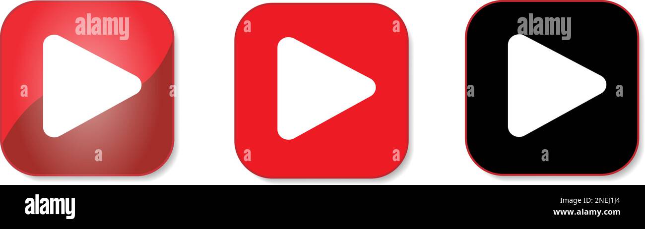 Play button symbol with shadow, video streaming, broadcasting icon ...