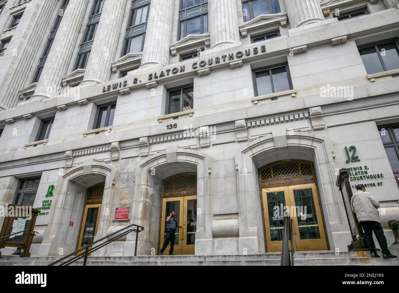 The exterior of the Fulton County Lewis R. Slaton Courthouse, where the ... The exterior of the Fulton County Lewis R. Slaton Courthouse, where the ...