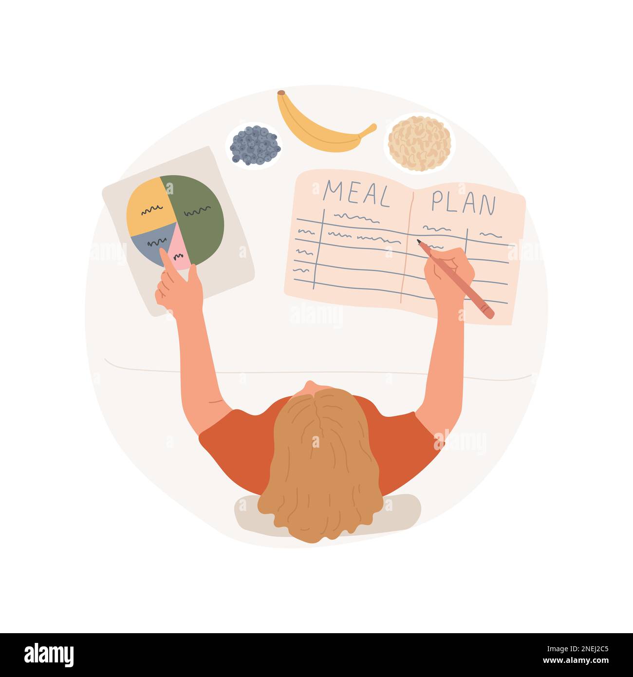 Daily meal plan isolated cartoon vector illustration. Mom making a ...
