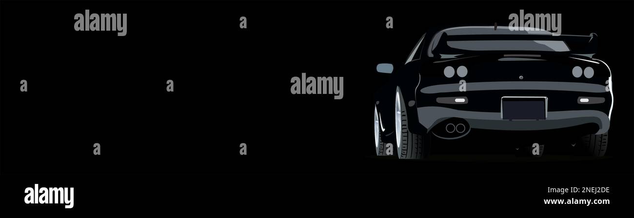 Modern sportcar back view vector illustration. City car isolated over ...