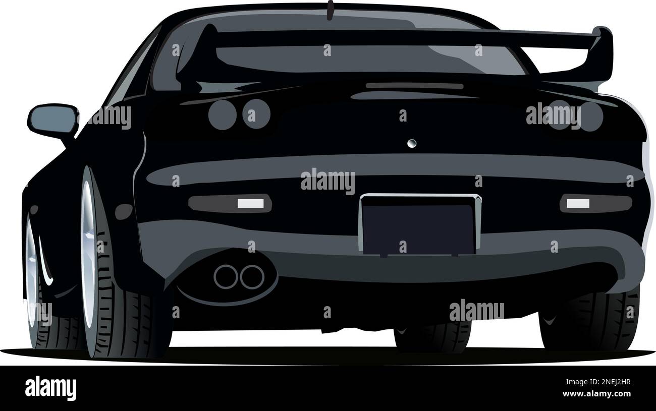 Modern sportcar back view vector illustration. City car model isolated ...