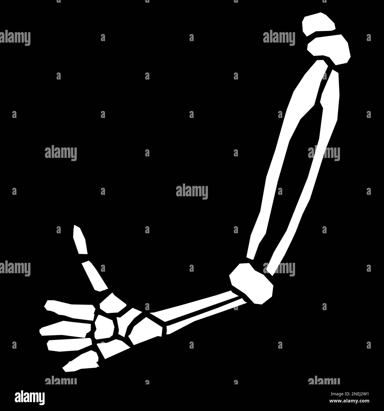 Skeleton hand thumbs up, white hand bones isolated over black ...
