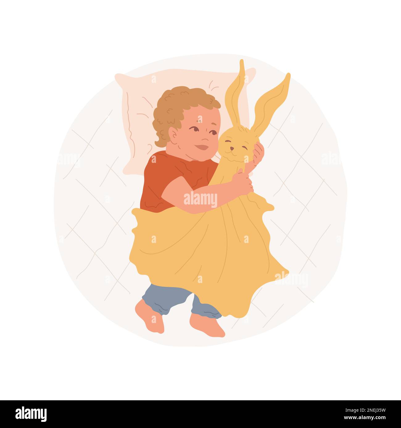 Security blanket isolated cartoon vector illustration. Baby hugging ...