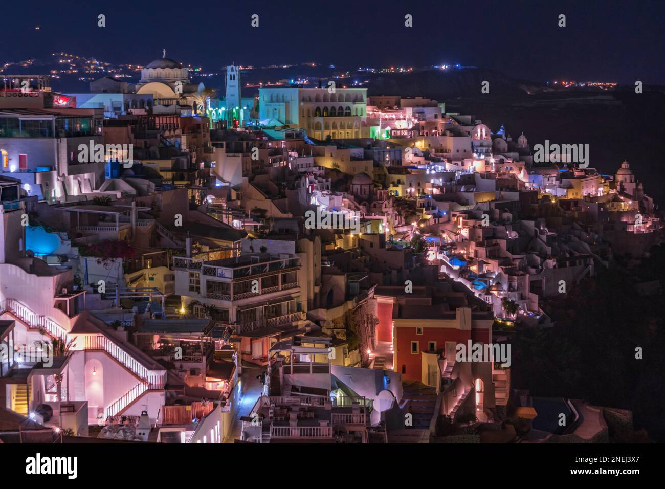 Fira seen in the night hi-res stock photography and images - Alamy