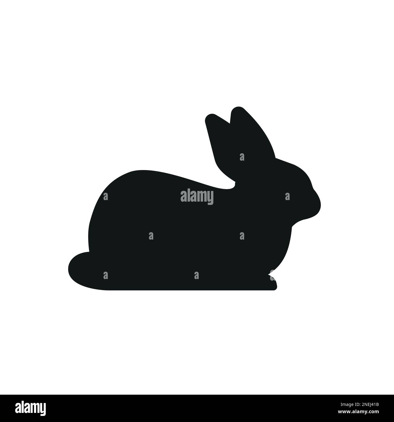 Cute Easter Rabbits Silhouette. Black Bunny, wild Hare Set isolated on ...