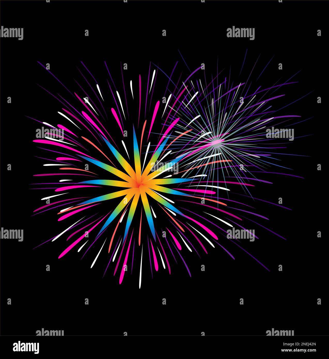 Happy New Year Fireworks vector illustration. Celebration background ...