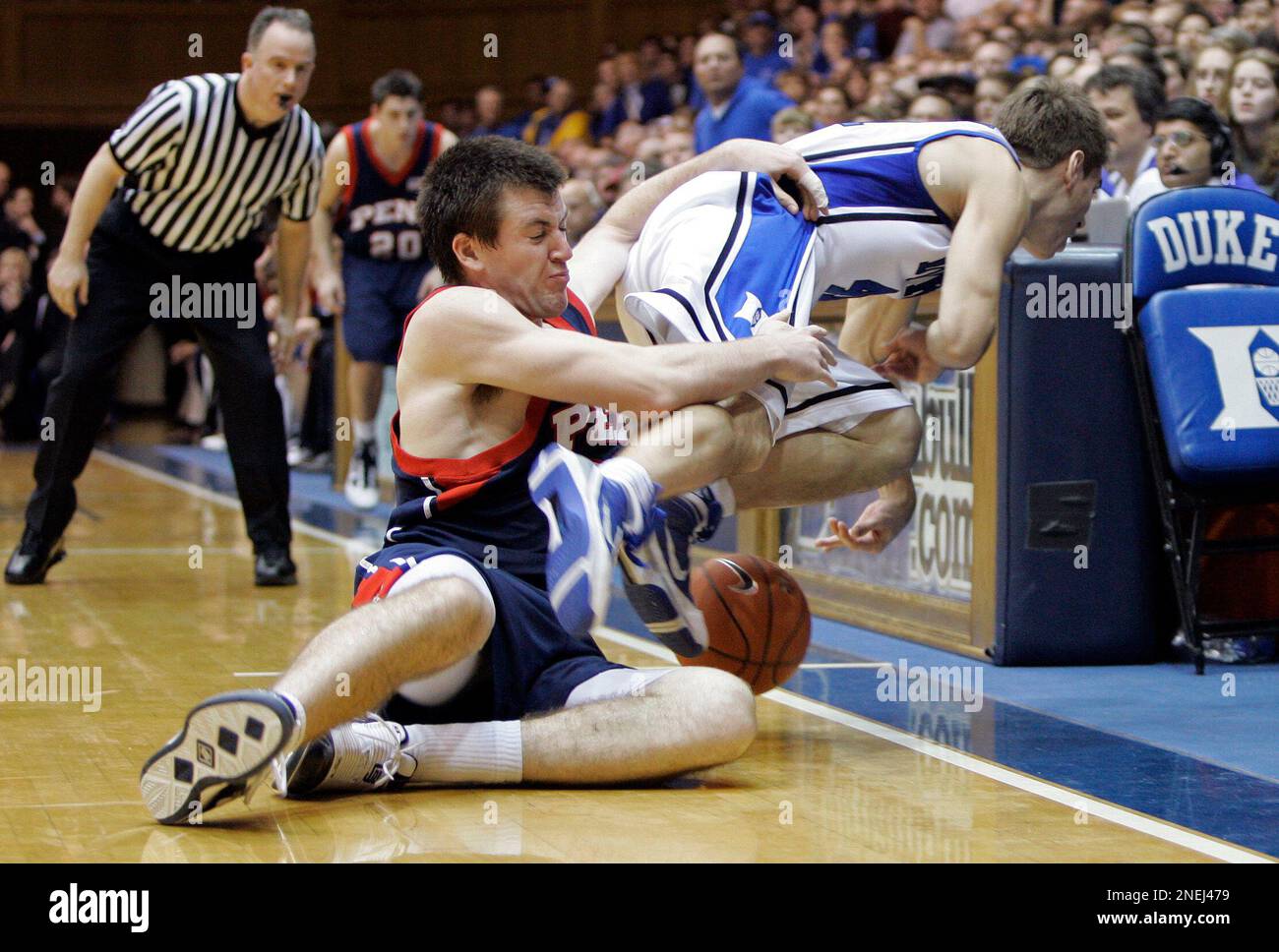 Pennsylvania's Brian Fitzpatrick, left, and Duke's Jordan Davidson ...