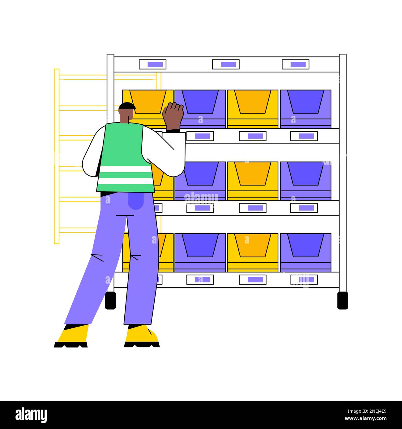 Pick-to-light system isolated cartoon vector illustrations ...