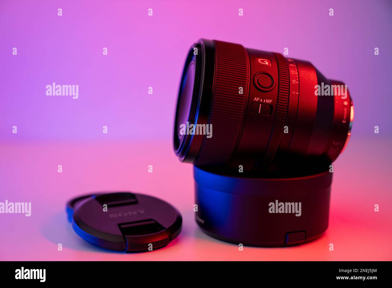 Sony G-Master SEL FE 50mm f 1.2 GM lens. Selective focus photo close up ...