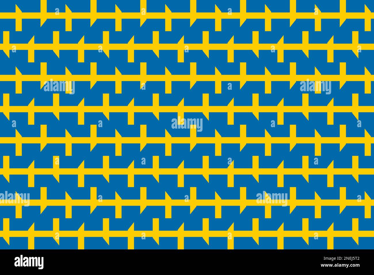 Geometric pattern in the colors of the national flag of Sweden. The ...