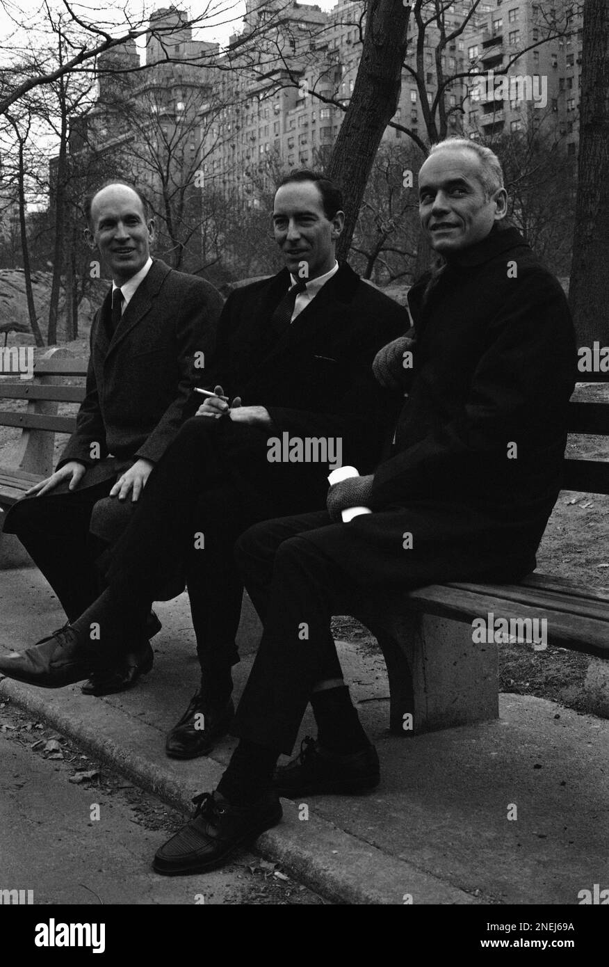 Parks Commissioner Thomas Hoving, center, sits in Central Park on Jan ...