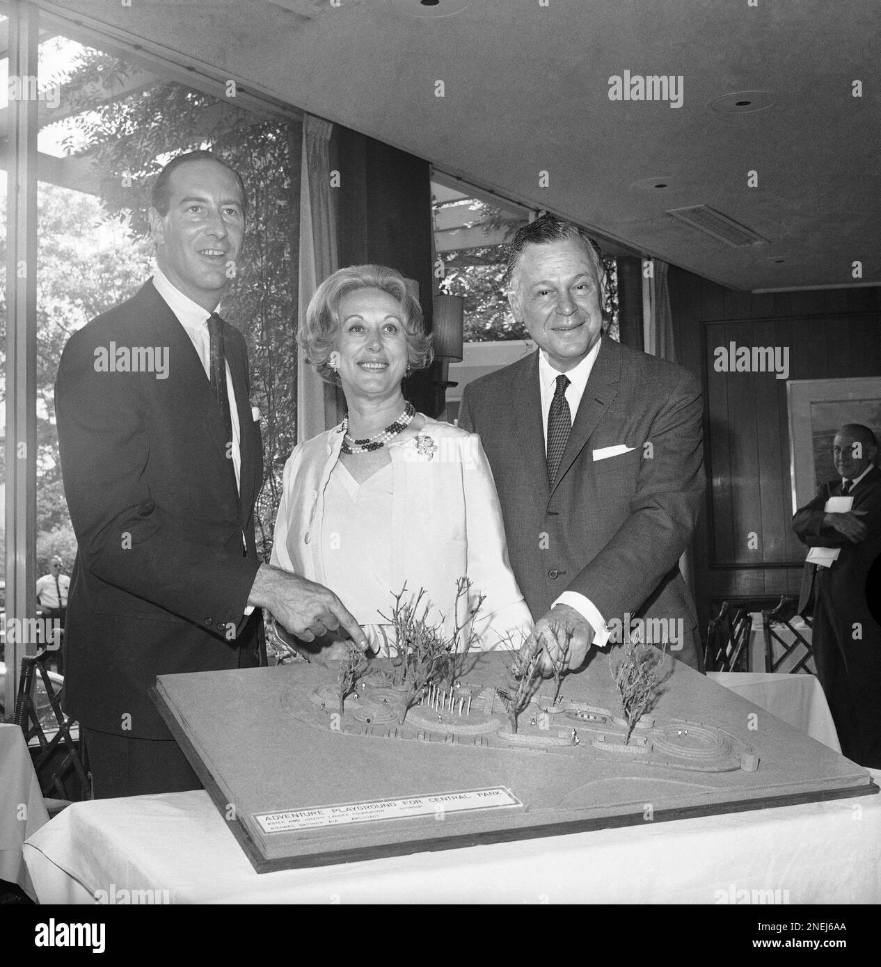 Park commissioner Thomas P.F. Hoving, left, and Estee and Joseph Lauder ...