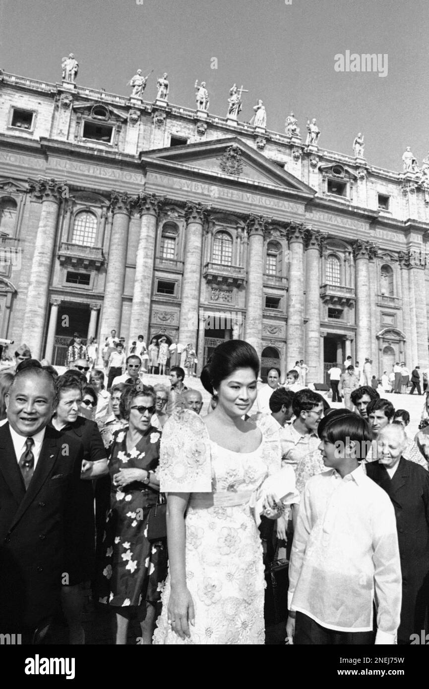 Mrs. Imelda Marcos, wife of the President of the Philippines, and her ...