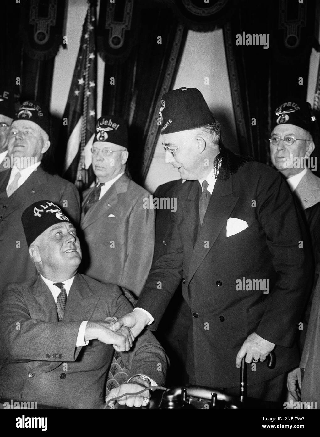 James R. Watt of the Albany Shrine temple called at the White House ...