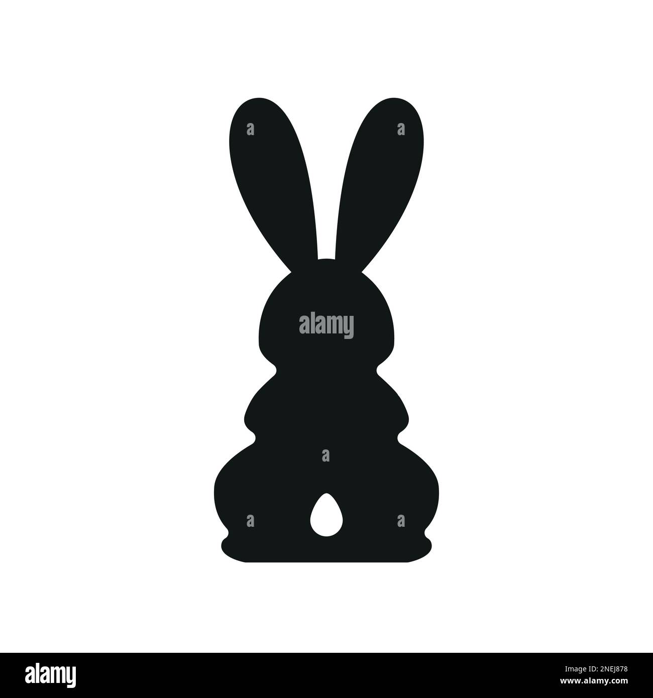 Cute Easter Rabbits Silhouette. Black Bunny, wild Hare Set isolated on ...