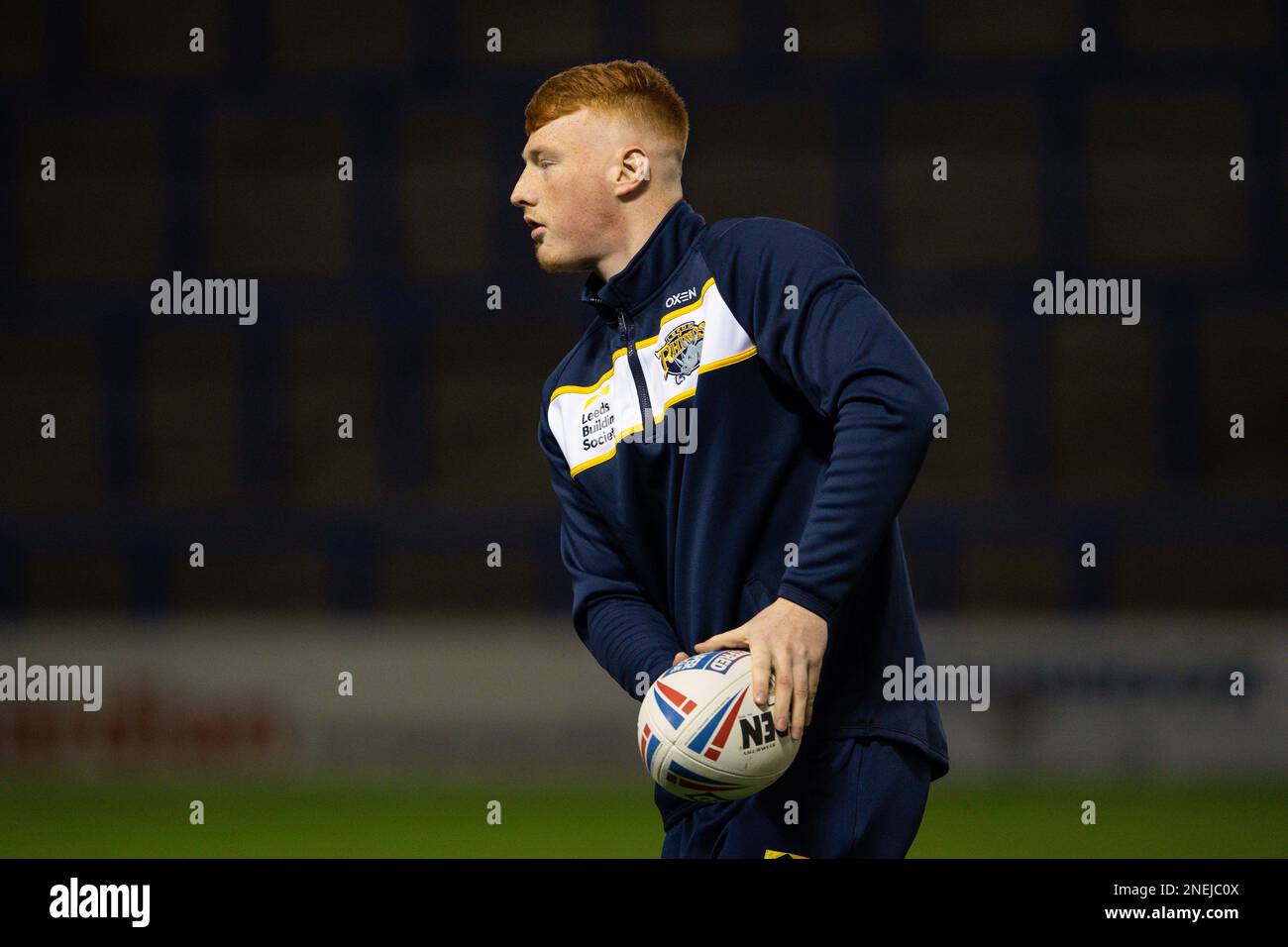 Luis Roberts #24 of Leeds Rhinos arrives ahead of the Betfred Super ...