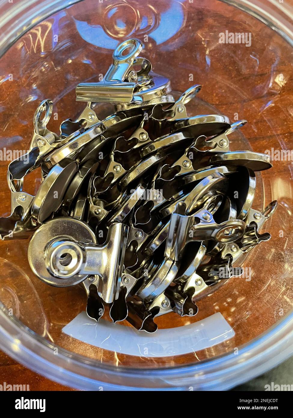Plastic container of Magnetic Bulldog Clips for the office . High ...