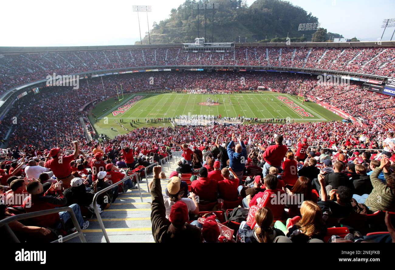 Fans watch as the Detroit Lions play the San Francisco 49ers in an NFL ...
