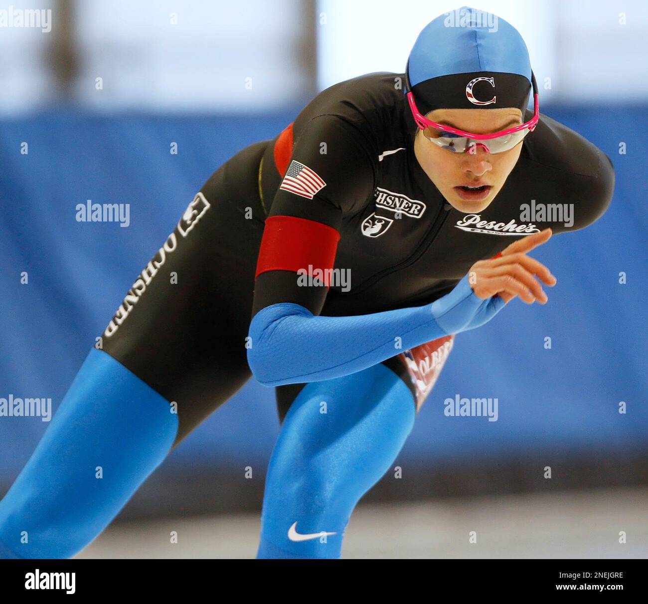 United States' Nancy Swider-Peltz Jr. skates to a first-place finish in ...