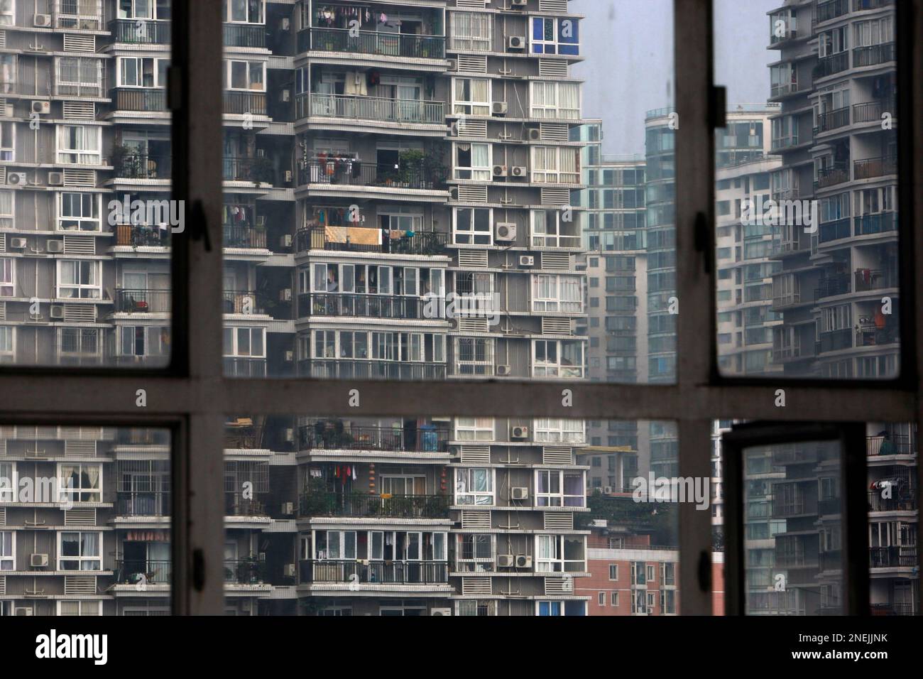 In this photo taken Nov. 2, 2008, apartment blocks are seen from the ...