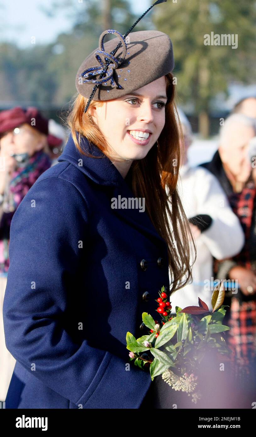 Britain's Princess Beatrice after attending the annual Christmas Day ...